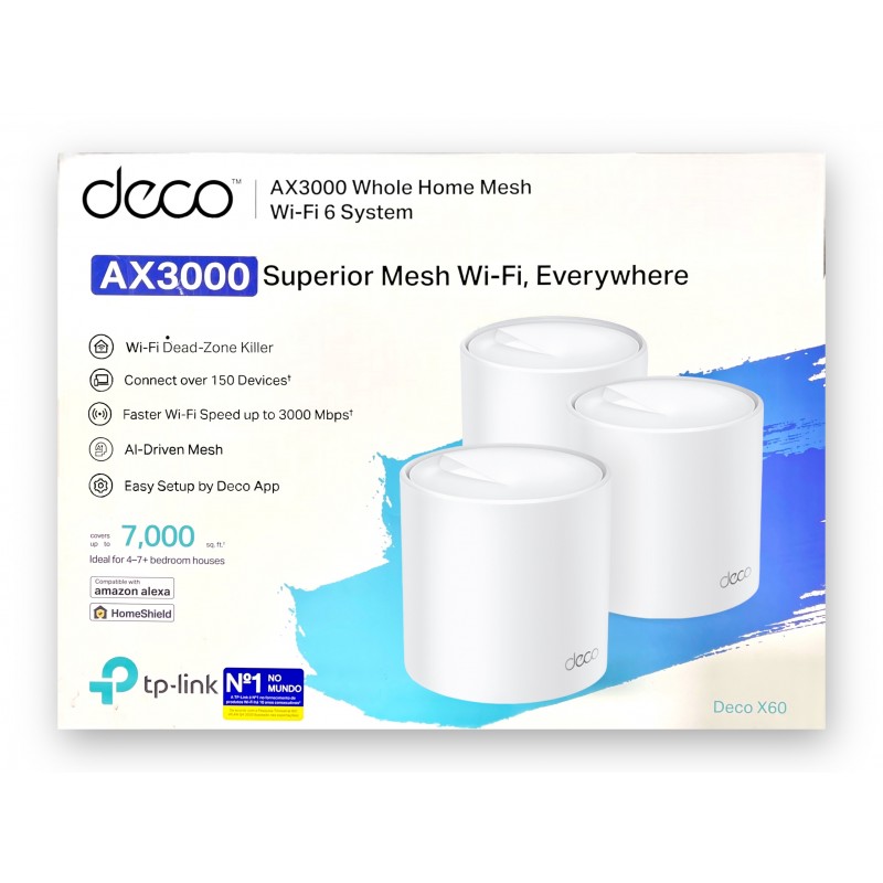 Roteador Deco X60 AX3000 Wi-Fi 6 Pack Com 3
